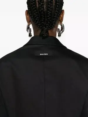 Palm Angels Cropped Twill Blazer - Black