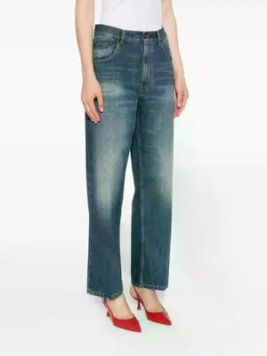 Victoria Beckham Logo-patch Straight Jeans