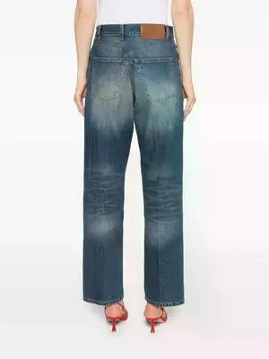 Victoria Beckham Logo-patch Straight Jeans
