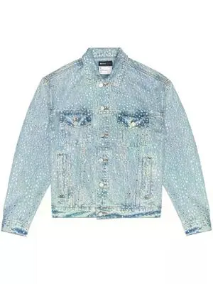 PURPLE BRAND Crystal Embellished Denim Jacket