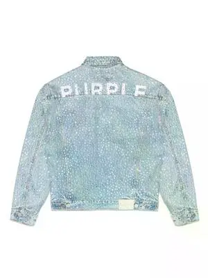PURPLE BRAND Crystal Embellished Denim Jacket