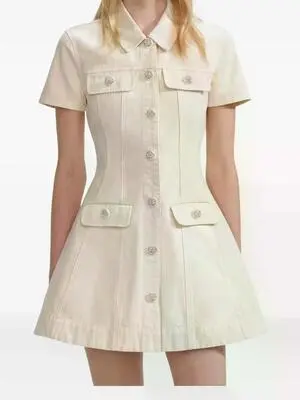 SELF-PORTRAIT Denim Mini Shirt Dress