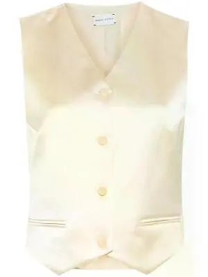 Magda Butrym Silk Waistcoat - Neutrals