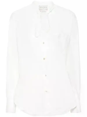 FORTE_FORTE Pussy-bow Cotton Shirt - White