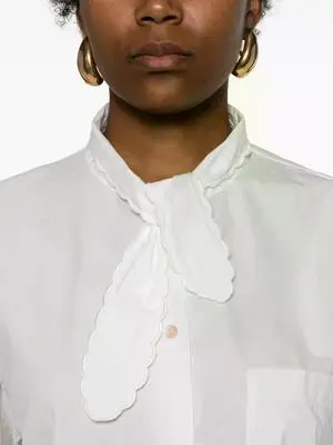 FORTE_FORTE Pussy-bow Cotton Shirt - White