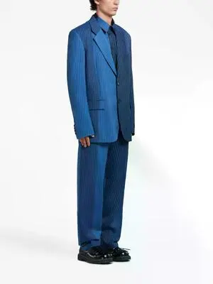 Marni Two-tone Pinstriped Wool Blazer