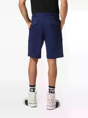 Philipp Plein Logo Plaque Cargo Shorts - Blue