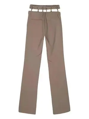 Rokh Belt-detail Straight Trousers - Brown