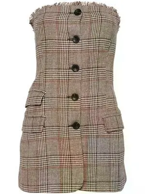 ALOHAS Houndstooth Wool Blend Strapless Vest