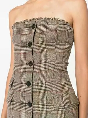 ALOHAS Houndstooth Wool Blend Strapless Vest