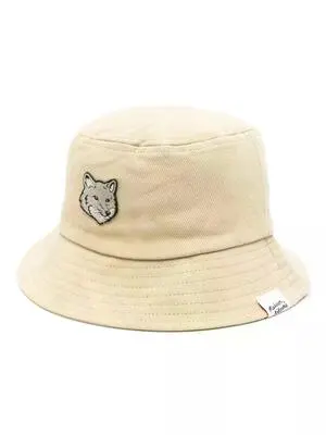 Maison Kitsuné Fox-motif Cotton Bucket Hat - Neutrals