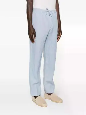 Canali Mid-rise Tapered Linen Trousers