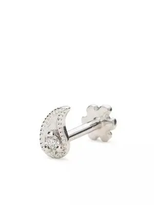 MARIA TASH 18kt White Gold Paisley Single Earring With Diamond - Silver