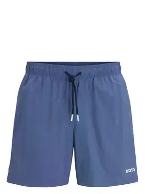 BOSS Logo-print Swim Shorts - Blue