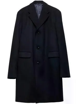 Prada Single-breasted Wool Coat - Blue