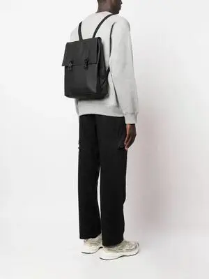 Rains Logo-debossed Backpack - Black