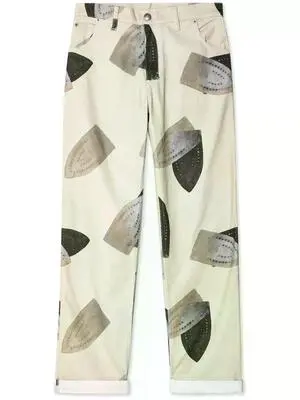 CHARLES JEFFREY Art Denim Straight-leg Jeans - White
