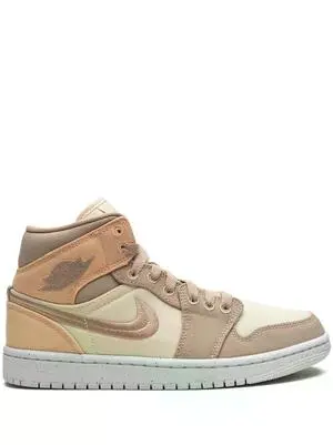 JORDAN Air 1 Mid Se Canvas Khaki Sneakers