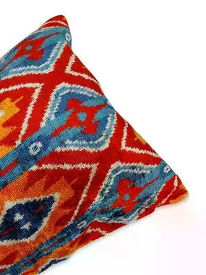 LES-OTTOMANS Jacquard Velvet Cushion