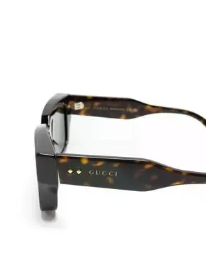 Gucci Tortoiseshell Rectangle-frame Sunglasses