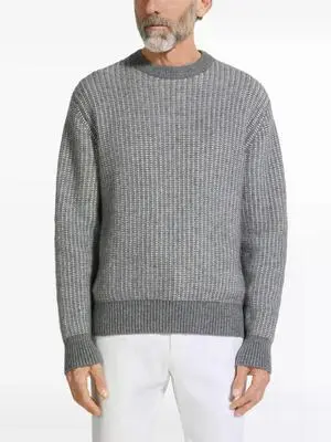 Zegna Two-tone Cashmere-silk Jumper