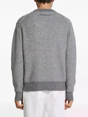 Zegna Two-tone Cashmere-silk Jumper