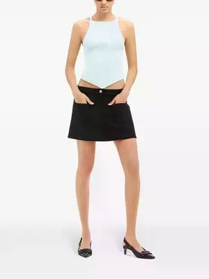 COURREGES Pointy Rib-knit Tank Top - Blue