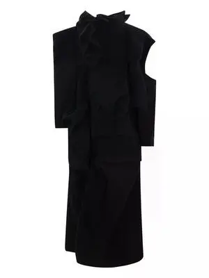 Yohji Yamamoto Draped Wool-blend Coat