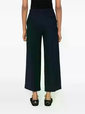 Erika Cavallini Navy Cady Texture Cropped Trousers