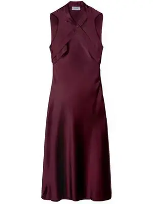 Off-White Crossover-strap Satin Midi Dress