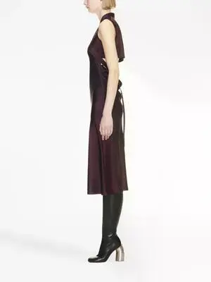 Off-White Crossover-strap Satin Midi Dress