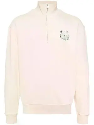 Maison Kitsuné Fox-motif Cotton Sweatshirt - Neutrals