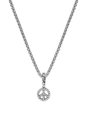David Yurman Micro Pavé Peace Sign Diamond Necklace
