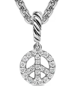 David Yurman Micro Pavé Peace Sign Diamond Necklace