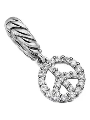David Yurman Micro Pavé Peace Sign Diamond Necklace