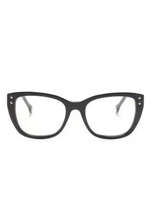 Carolina Herrera Logo-lettering Square-frame Glasses - Black