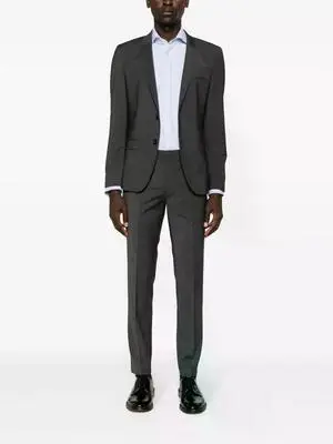 BOSS Notched-lapels Single-breasted Blazer - Grey