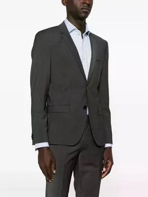 BOSS Notched-lapels Single-breasted Blazer - Grey