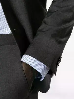 BOSS Notched-lapels Single-breasted Blazer - Grey