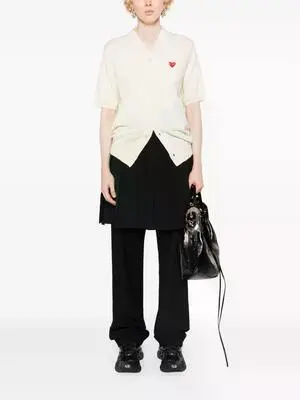 Play Comme Des Garcon Heart-patch Wool Cardigan