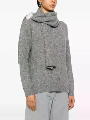 Giuseppe Di Morabito Brooch-detail Alpaca-blend Sweater
