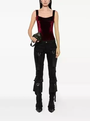 ATU BODY COUTURE Square-neck Velvet Bodysuit