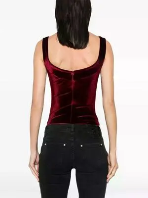 ATU BODY COUTURE Square-neck Velvet Bodysuit