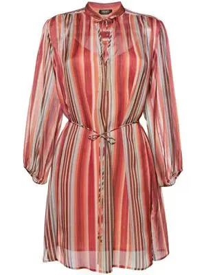Liu Jo Striped Split-neck Mini Dress - Red