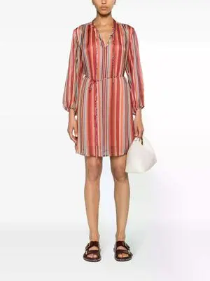 Liu Jo Striped Split-neck Mini Dress