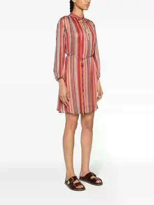 Liu Jo Striped Split-neck Mini Dress