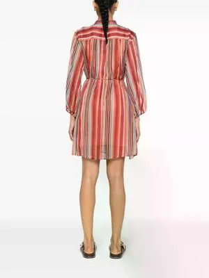 Liu Jo Striped Split-neck Mini Dress