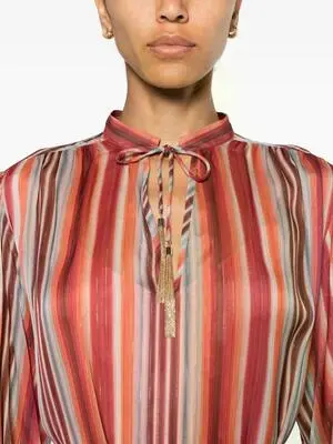 Liu Jo Striped Split-neck Mini Dress