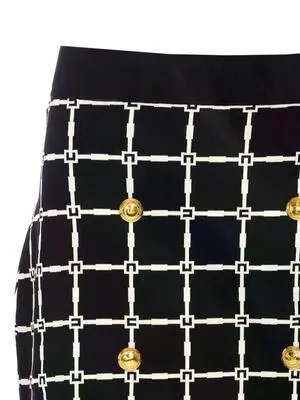 Elisabetta Franchi Grid-patterned Buttoned Mini Skirt