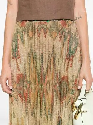 PIERRE-LOUIS MASCIA Geometric And Floral Print Pleated Skirt
